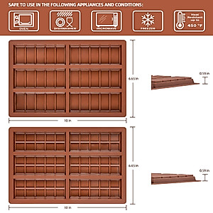 Fimary Chocolate Molds - Non-Stick Chocolate Candy Molds, Food Grade Silicone Chocolate Bar Mold for Baking, Candy, Chocolate Snacks, Create Delicious Chocolates with Ease - 2 Pack