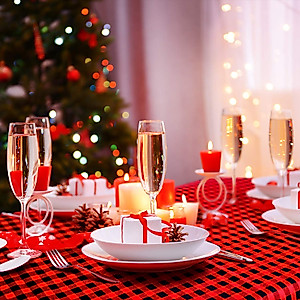 Tatuo Buffalo Plaid Fabric 56 x 36 Inch Christmas Plaid Cotton Fabric Checkered Buffalo Fabric by The Yard Precut Patchwork Sewing Fabric for DIY Craft Sewing Home Christmas Decoration(Red-Black)