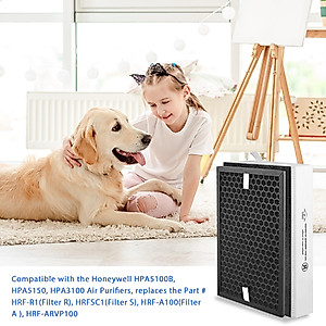 Breshair HPA5100B True HEPA Replacement Filter Compatible with Honeywell Air Purifiers HPA5100 HPA5150 HPA3100, 2 R HEPA, 2 S Carbon and 4 A Pre-Filters, Part # HRF-R1 HRFSC1 HRF-ARVP100 HRF-A100