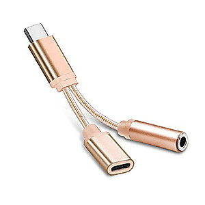 Kingjinglo USB C to 3.5 Mm Headphone Jack Adapter Compatible with Type C to Headphone Auxiliary Cable Digital Audio Converter Type-c Adapter Cable