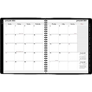 2024-2025 Office Depot® Brand 13-Month Monthly Planner, 7" x 9", Black, January 2024 to January 2025, OD711100