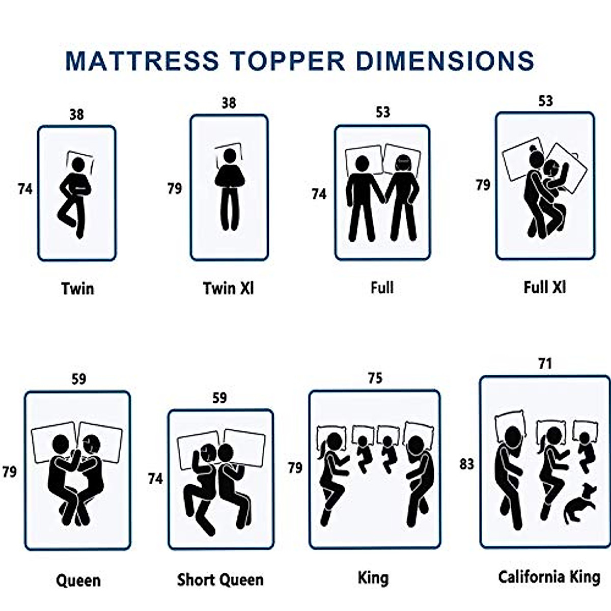 Mattress Topper King, 2-inch Medium Firmness Memory Foam Mattress Pad with Bamboo Washable Cooling Cover