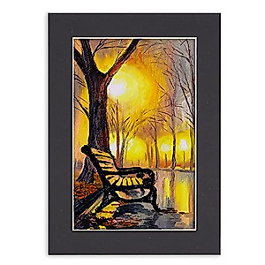 8x12 Mat for 11x14 Frame - Precut Mat Board Acid-Free Black 8x12 Photo Matte Made to Fit a 11x14 Picture Frame, Premium Matboard for Family Photos, Show Kits, Art, Picture Framing, Pack of 10 Mats