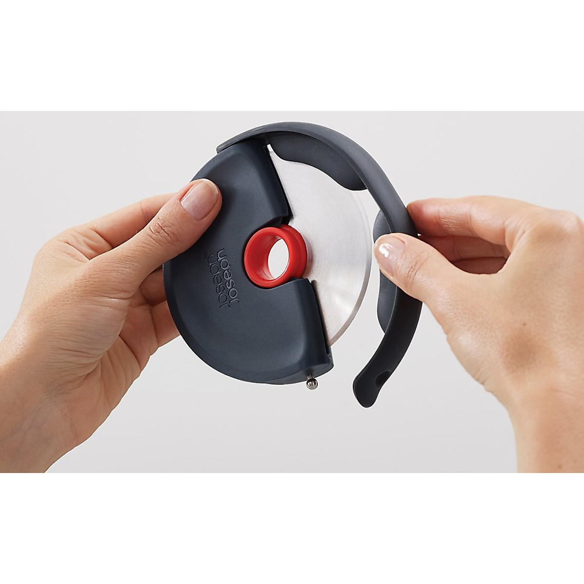 Joseph Joseph Disc Easy-Clean Pizza Wheel, Grey/Red