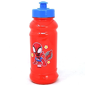 Marvel Store Spiderman Drawstring Bag and Water Bottle - Spiderman Travel Set with Drawstring Bag and 16 Oz Pull Top Water Bottle for Boys and Girls (Marvel Travel Bag)