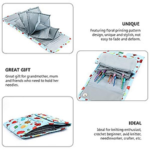 EXCEART Crochet Hook Case Portable Empty Sweater Knitting Needles Zipper Bag Tote Pouch Travel Storage Organizer for Knitting Sewing Accessories