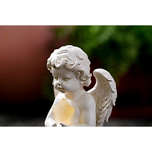 HONGRUIART Solar Powered Cherub Angel Light, Kneeling Praying Cherub Angel Statue with Solar Star Lights Garden Angel Decor for Home Outdoor Patio Lawn Mother's Day Remembrance Gifts