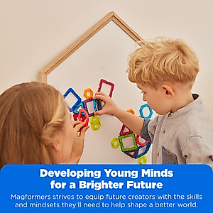 MAGFORMERS Super Square 12 Pieces Rainbow Colors, Educational Magnetic Geometric Shapes Tiles Building STEM Toy Set Ages 3+