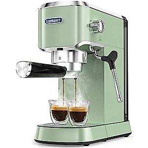 Laekerrt Espresso Machine 20 Bar Espresso Maker CMEP02 with Milk Frother Steam Wand, Retro Home Expresso Coffee Machine for Cappuccino and Latte (Green) Gift for Coffee Lovers, Mom, Friend, Family