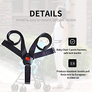 Universal Baby Highchair Stroller Pushchair 5pt 5 Point Safety Harness with Locking Buckle Adjustable Straps