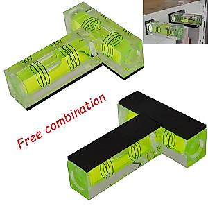 Small Bubble Level Tool Mini bubbles rectangle Three Line Horizontal Pearl 522015MM Magnetic/non Dual-use High Precision For Motorhome, Camping, Trailer, Construction, Photo frame, CNC machine