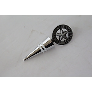 River Edge Texas Lone Star State Concho Metal Wine Bottle Stopper Cork