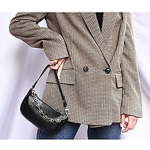 Women Small Shoulder Bag Mini Purse Womens Crossbody Clutch Purses with Zipper Closure (Black L)