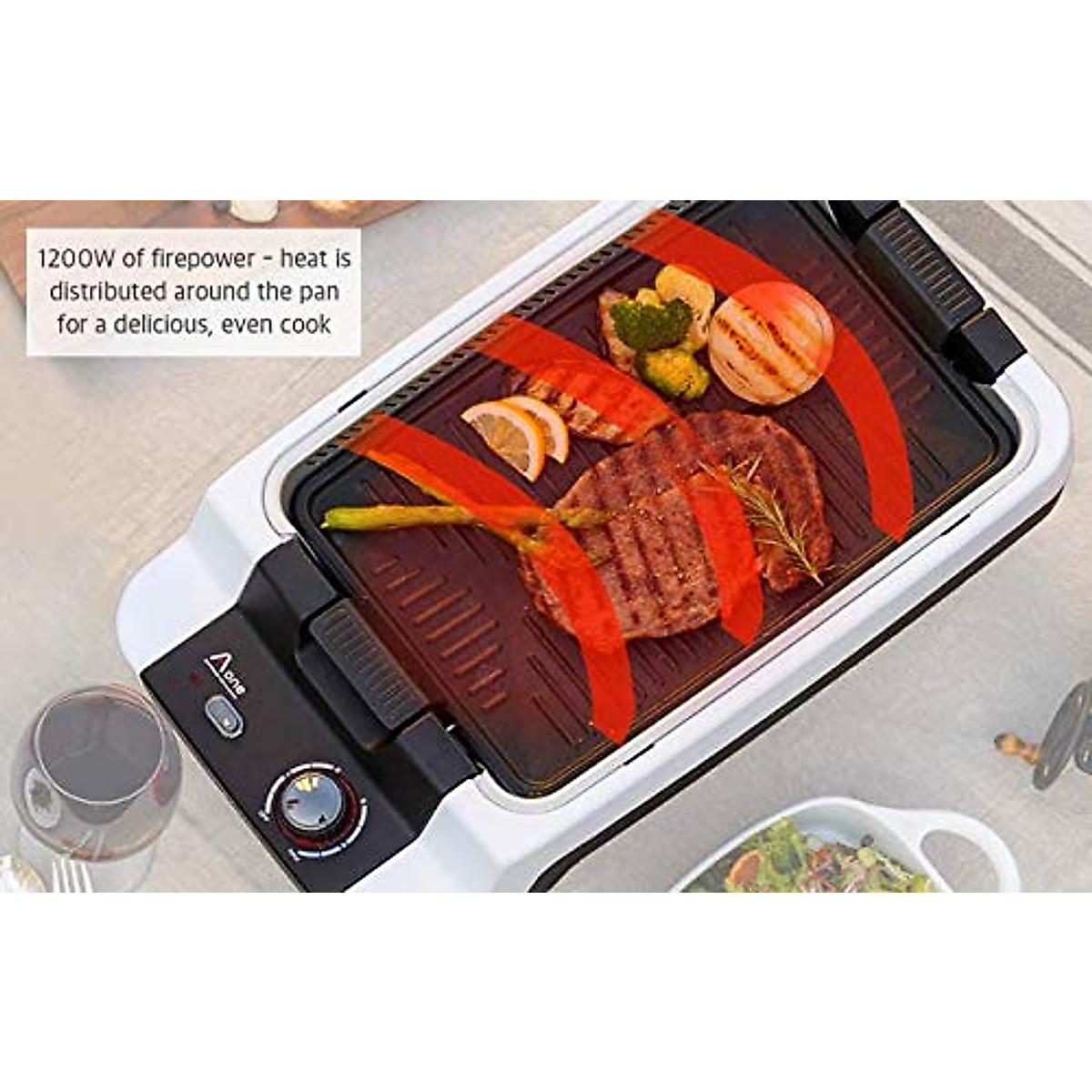 Aplusone Grill - Smokeless Electric Eco-Friendly Indoor Grill, Eliminate Smoke and Odor (Black)