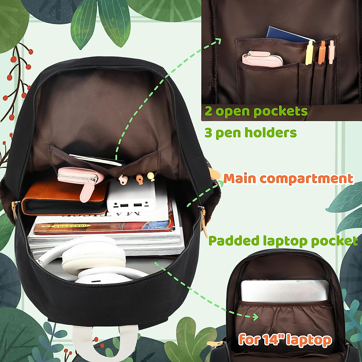 Leaper Stripe Canvas Backpack Large Laptop Bag Travel Shoulder Bag bag Daypack Water Blue