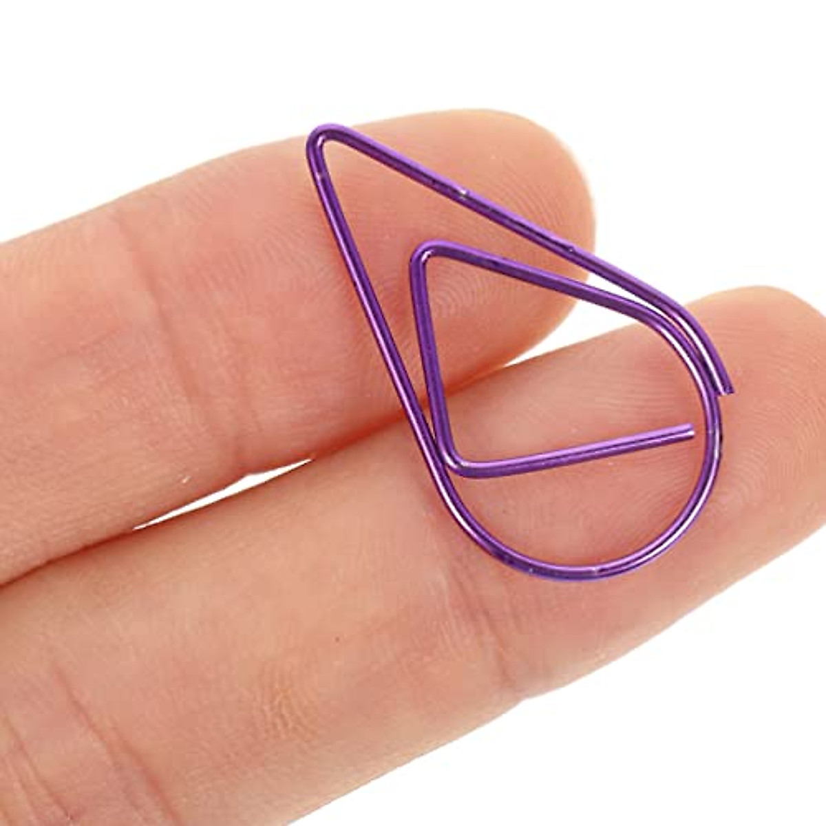 Tofficu Cute Paper Clips 100pcs Teardrop Stainless Steel Drop-Shaped Paper Clips for Office School Supplies Wedding Invitations Crafts Scrapbooking Bookmarks Planners