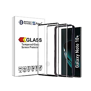 AACL Screen Protector for Samsung Galaxy Note 10 Plus,6.8 Inch,Curved Tempered Glass,Compatible with Ultrasonic Fingerprint Scanner,2 Pack