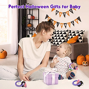 Halloween Cute Teething Ring, White Ghost & Pumpkin - Soft Silicone, Lovely Gifts 3-12 Months