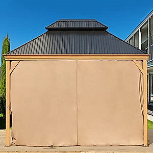 BPS 10' x 10' Gazebo Curtain Privacy 4-Panel Sidewall Outdoor Replacement Shade (Only Curtain)