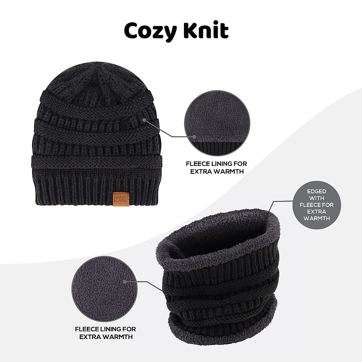 Winter Hat Fleece Lined Neck Warmer Scarf and Gloves Set for Women Knit Beanie Winter Gloves and Scarves Cold Weather
