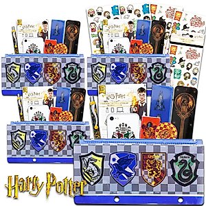 Harry Potter Party Favors Bundle - 32pc Ultimate Harry Potter Goodie Bags Set Featuring Fantastic Beasts Bookmarks and Pens, Harry Potter Pouches, Decals, and More (Harry Potter Writing Set)