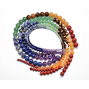 AD Beads Healing Reiki 7 Chakras Yoga Natural Gemstone Round Loose Beads 6mm 16''