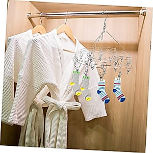 STOBAZA Clothespin Outdoor Clothes Drying Rack Shirt Hangers Portable Clothes Rack Folding Clip Hanger Shirts Hanger Outdoor Hanger Sock Coat Hanger Folder Portable Clothes Drying Rack