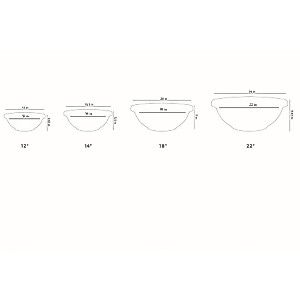 The HC Companies 20 Inch Large Garden Bowl Planter - Shallow Plant Pot with Drainage Plug for Indoor Outdoor Flowers, Herbs, Warm Gray