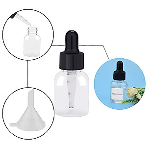 Yookat Eye Dropper Bottles 20 Pack 25ml Dropper Bottles 20 Pieces Labels and 2 Pieces Funnels Plastic Dropping Bottles Set for Essential Oils Travel and Lab