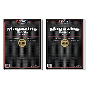 BCW Magazine Backing Boards (8.5 x 11 Inches) - 2 Pack (200 Total) | 24-Point Solid Bleached Sulfate with Calcium Carbonate Coating | Protective Sheets for Collectible Magazine Protection