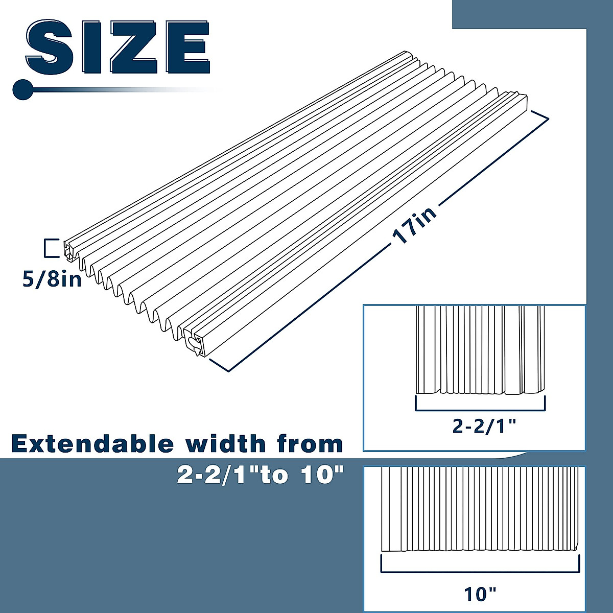 Pearwow Window AC Side Panel,Air Conditioner Insulating Panel Kit for Window AC Units,2-Pack,17-Inch High x 10-Inch Wide,White