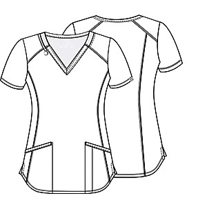 Cherokee Infinity Women Scrubs Top V-Neck CK865A, M, Caribbean Blue