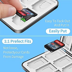 OLDZHU Switch Game Case Holder Compatible with Nintendo Switch&Switch OLED Game,Switch Game Card Case Storage for 24 Games Cartridges and 24 Micro SD Card,Portable Switch Game Case,Black Texture