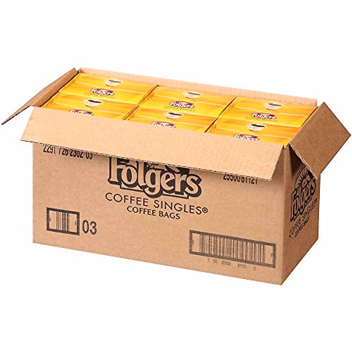 Folgers Coffee Singles - 19 packets per box, 12 boxes per case