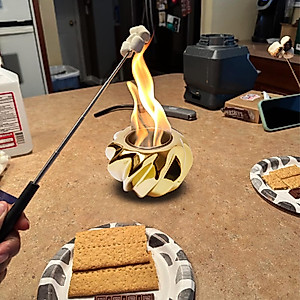 Sapbontchi Table Top Firepit, Small Fire Pits for Outside Patio/Indoor Portable Tabletop Fire Pit in Golden, Modern Home Tabletop Decor Clearance Living Dining Room Patio Balcony Backyard Garden