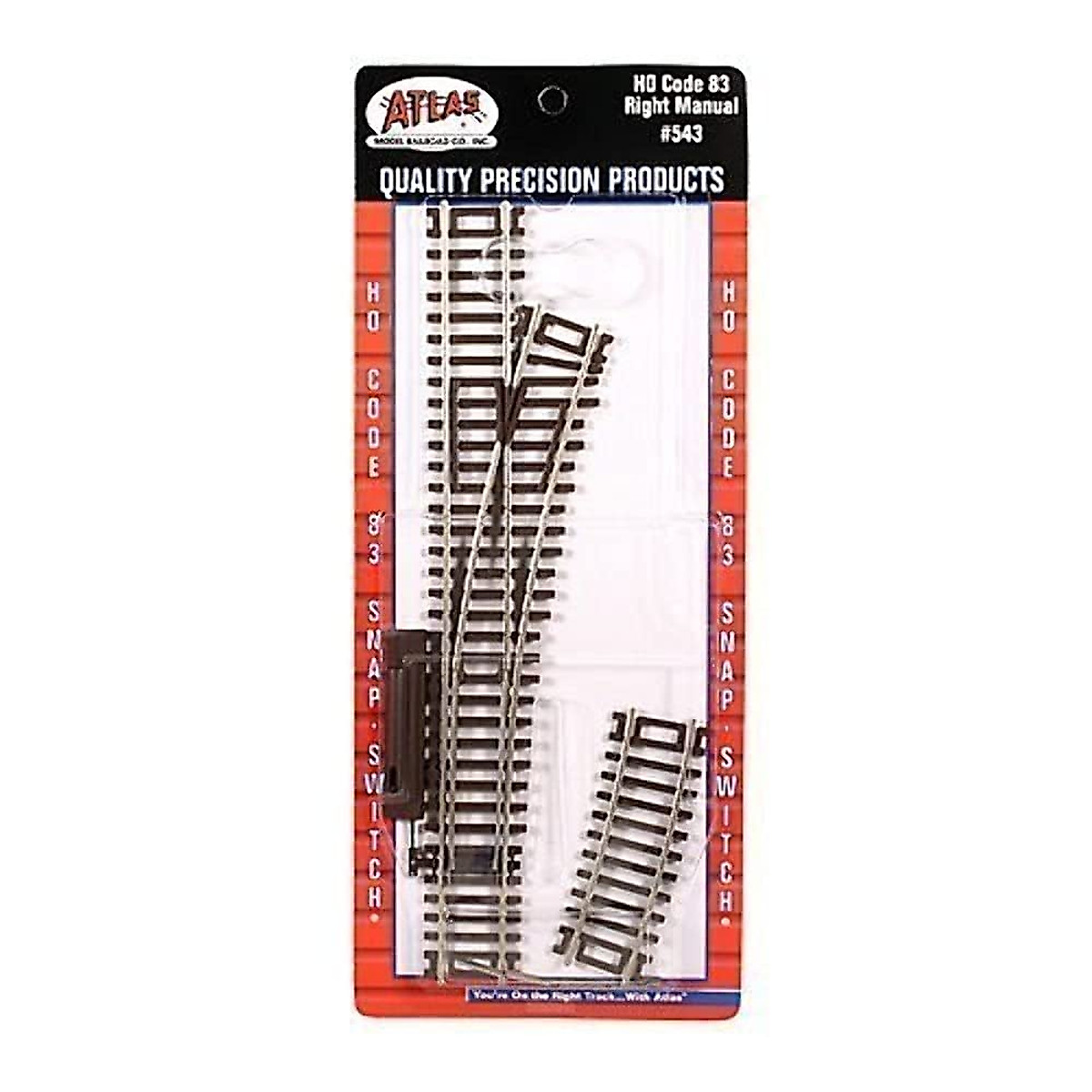 Code 83 Nickel Silver Manual Snap Switch Right HO Scale Atlas Trains