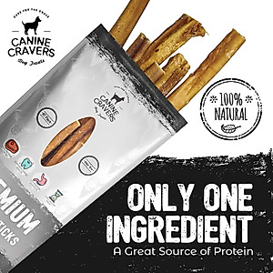 Canine Cravers Maplewood Smoked Bully Sticks 6” Inch - 100% Natural Free Range Grass Fed Beef - Made in Canada - Odor-Reduced Long Lasting, Rawhide Free Dog Chews High Protein Low Fat Dental Care