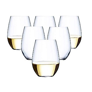 36 piece Stemless Unbreakable Crystal Clear Plastic Wine Glasses Set of 36 (12 Ounces)