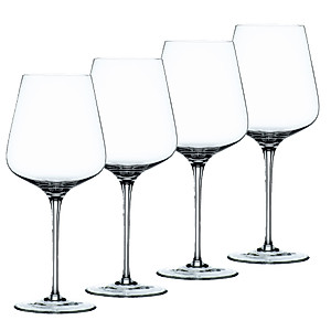 Nachtmann ViNova Collection Red Wine Magnum Glass, Set of 4, 23-Ounces, Bordeaux Wine Glasses, Long Stemmed, Large, Made of Clear Crystal Glass, Dishwasher Safe