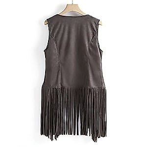 Cowgirl Vest for Women Western Faux Suede Jacket Women t-Shirts Pullover Sweatshirt Women's t-Shirts Jean Jacket for Women Lapel Zip up Pullover Jumper top Cashmere Sweater Western Cardigans for