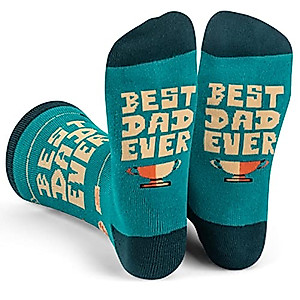 Best Dad Ever Socks - Funny Novelty Gift for Dads and Grandpas for Father's Day and Christmas Stocking Stuffers