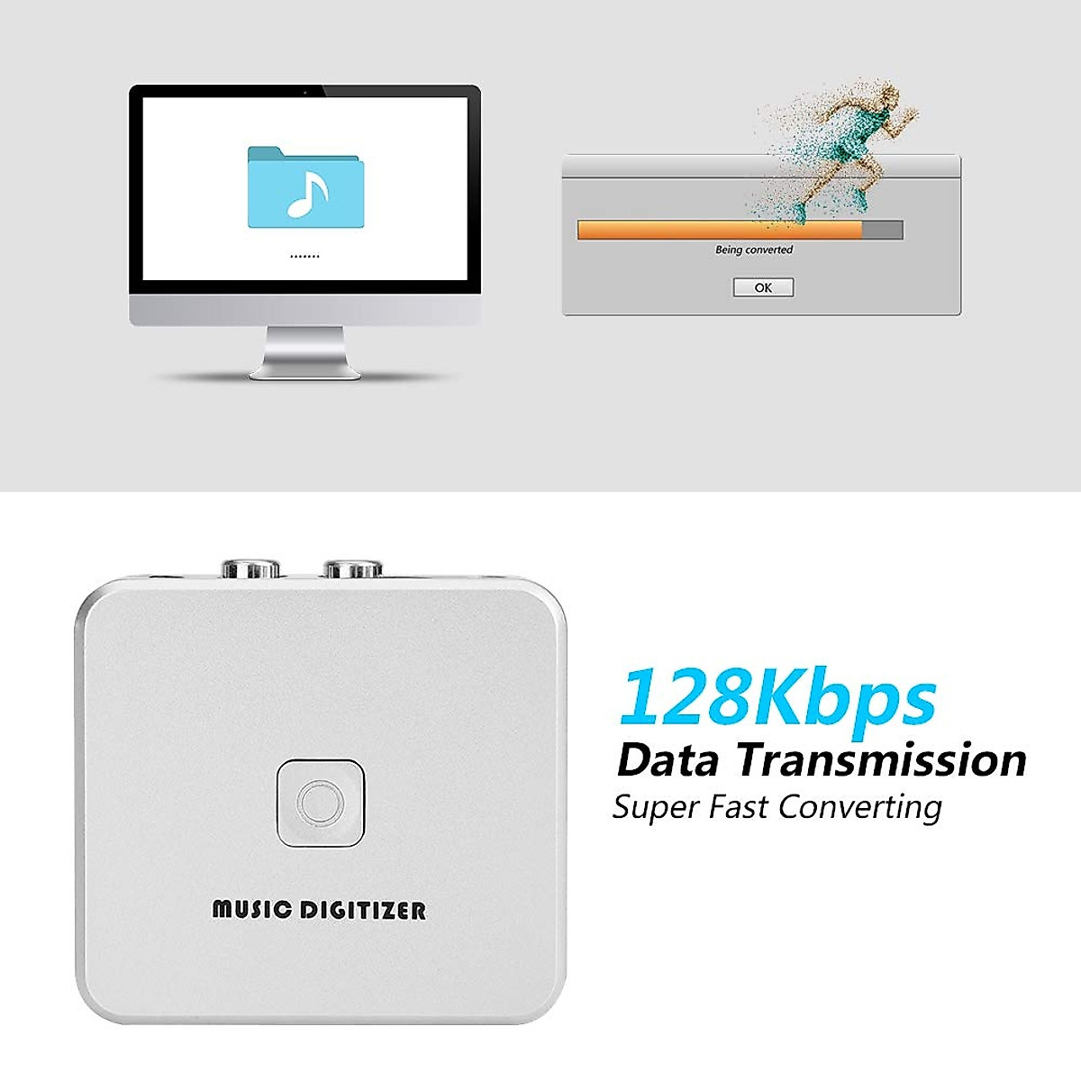 Multifunctional Audio Capture Box MP3 Digitizer Portable Music Digitizer with Remote Control Support SD Card U Disk