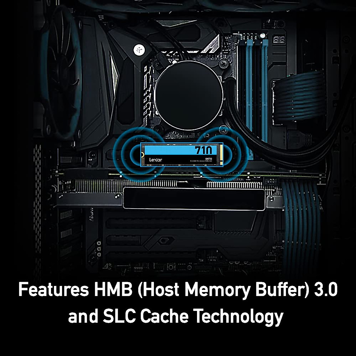 Lexar 1TB NM710 SSD PCIe Gen4 NVMe M.2 2280 Internal Solid State Drive, Up to 5000/4500 MB/s Read/Write (LNM710X001T-RNNNU)