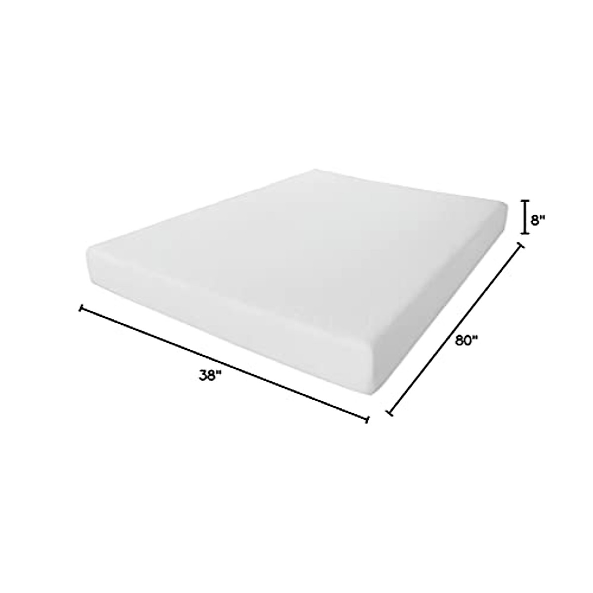 Irvine Home Collection Twin XL Size 8-Inch, Gel Memory Foam Mattress, Medium Firm Feel, Breathable, Cool Sleep and Pressure Relief, CertiPUR-US Certified, Temperature Balanced (1500TXL)