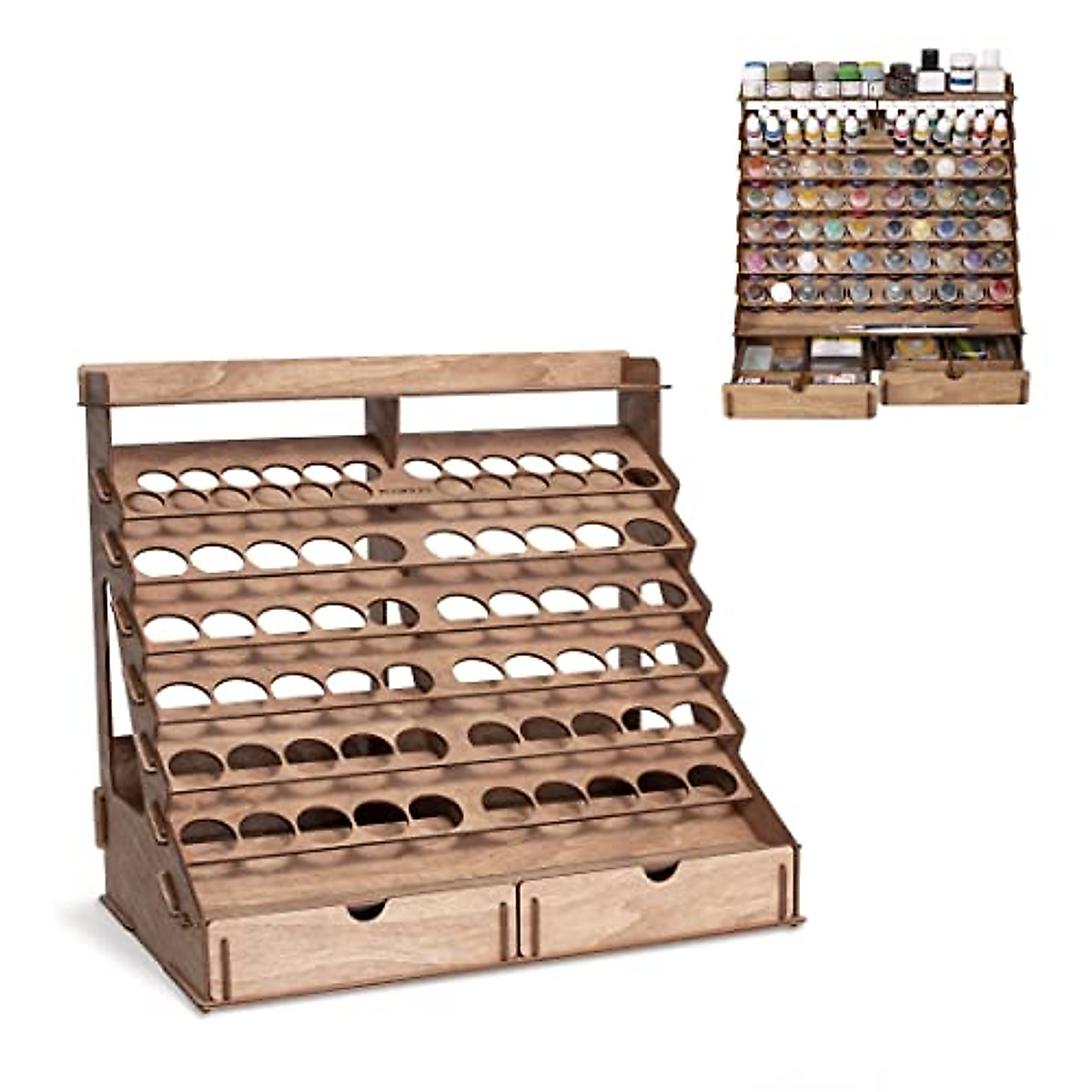 1 x Vallejo 105 holes + 1 x Modular 74 holes Paint Rack organizer