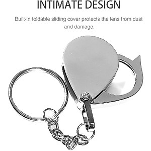 15X Mini Keychain Pocket Magnifier, Jewelers Magnifying Glass, Portable Foldable Magnifying Glass for Close Work, Gardening, Stamp, Rock Collectings