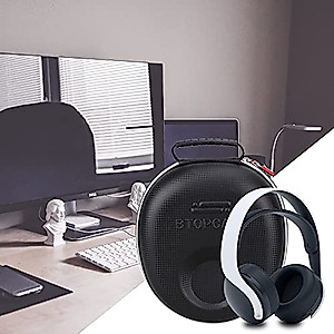 BTOPCASE Hard EVA Protective Carrying Storage Cover Case for Sony PULSE 3D Wireless Headset Sony PS5 Headset (Black with Slot)