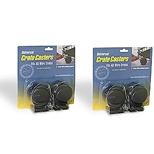 Midwest Universal Crate Casters - 4 Total Casters (2 Packs with 2 per Pack)