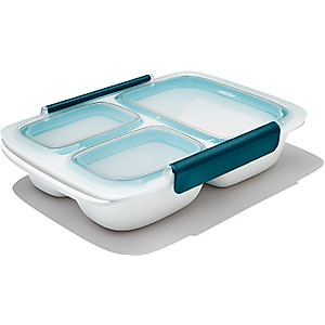 OXO Good Grips Prep & Go Divided Container 4.1 Cups/1 L - Leakproof Food Storage, Pack of 4