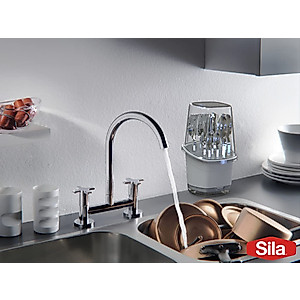 CELESTE HOME PRODUCTS Rattan Cutlery holder with cover, Cutlery Storage Organizer Caddy Bin forkitchen Cabinet or Pantry. Basket Organizer for Forks, Knives, Spoons, Napkins. Available in gray